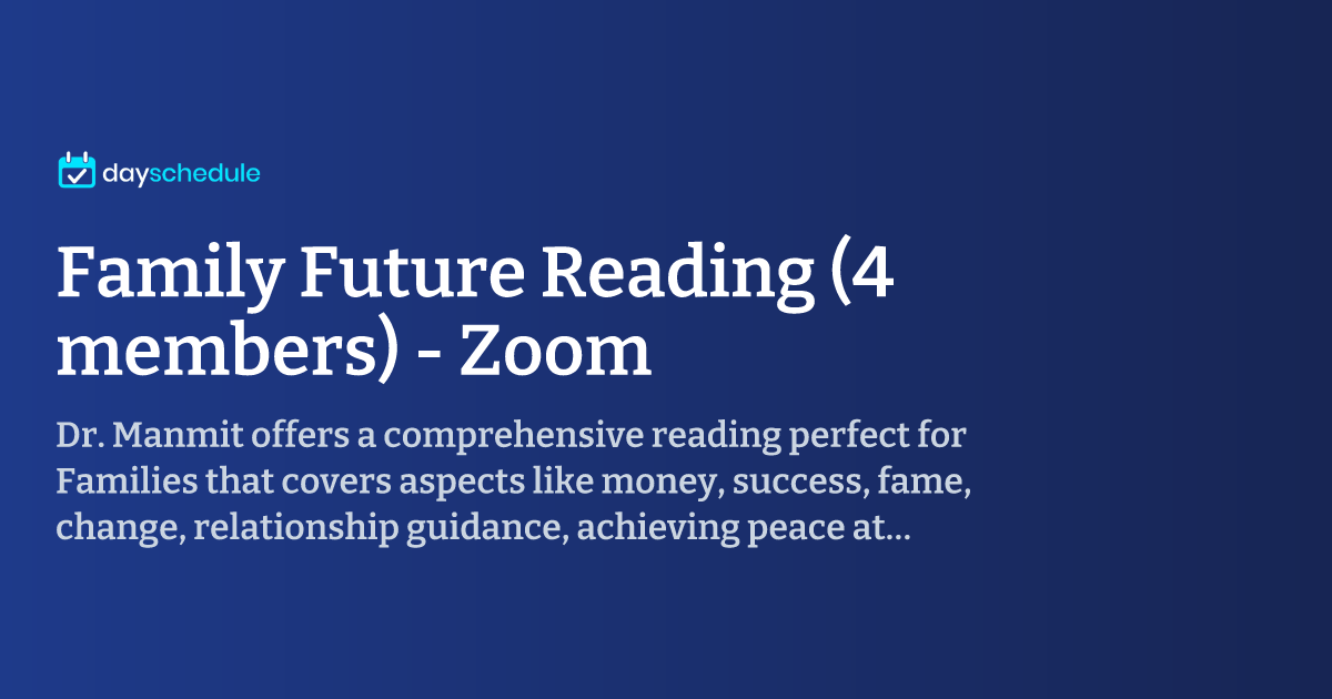Family Future Reading (4 members) - Zoom
